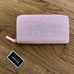 Juicy Couture | Bags | Juicy Couture Zip Around Rhinestone Wallet ...